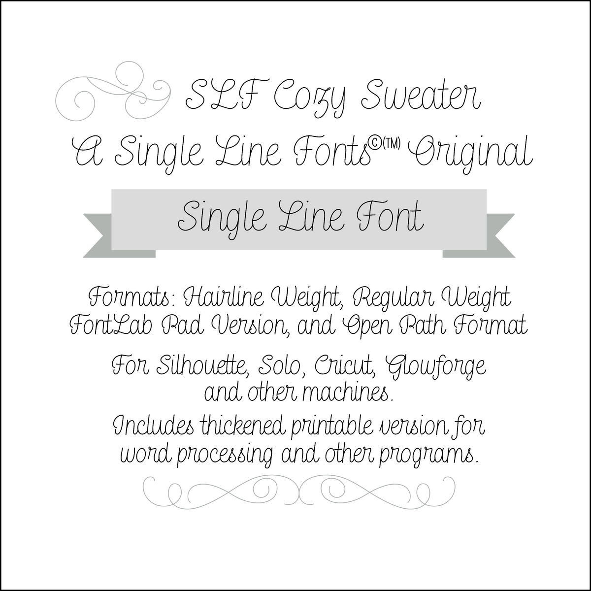Single Line Font "SLF Cozy Sweater" – Single Line Fonts