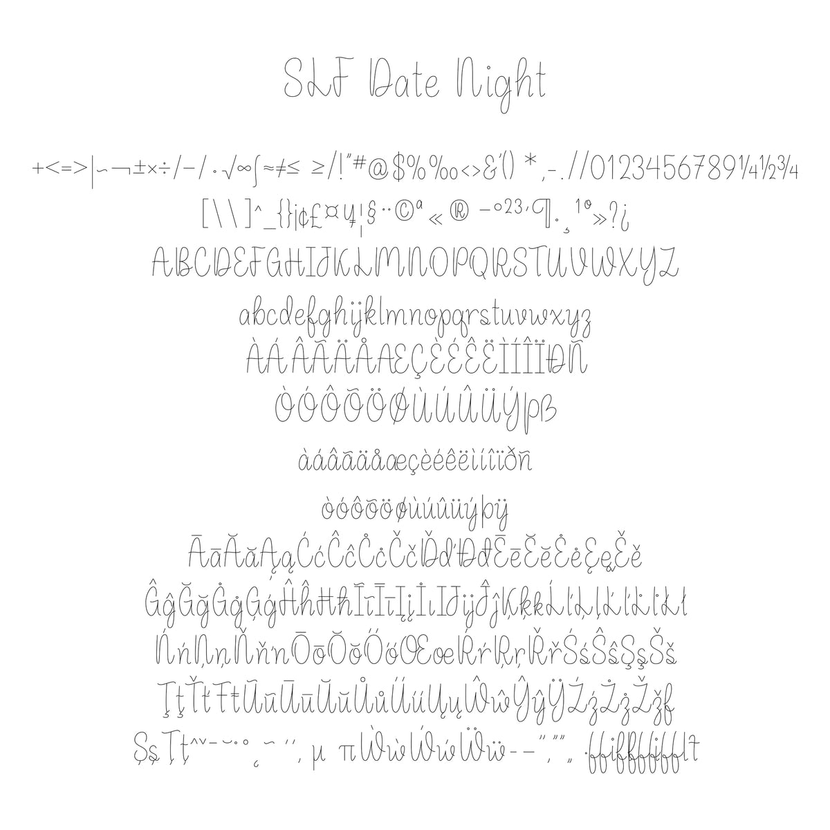 Single Line Font "SLF Date Night" – Single Line Fonts