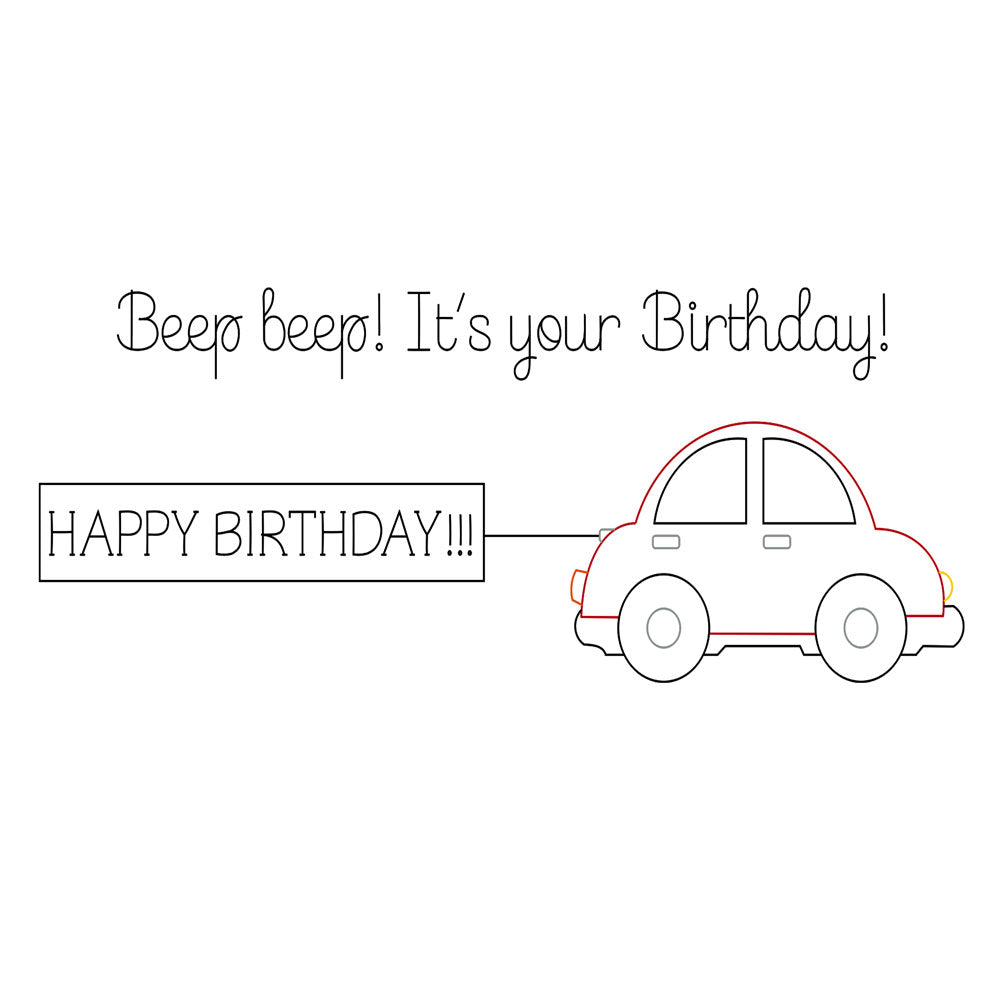 Beep Beep It's Your Birthday Single Line Design – Single Line Fonts