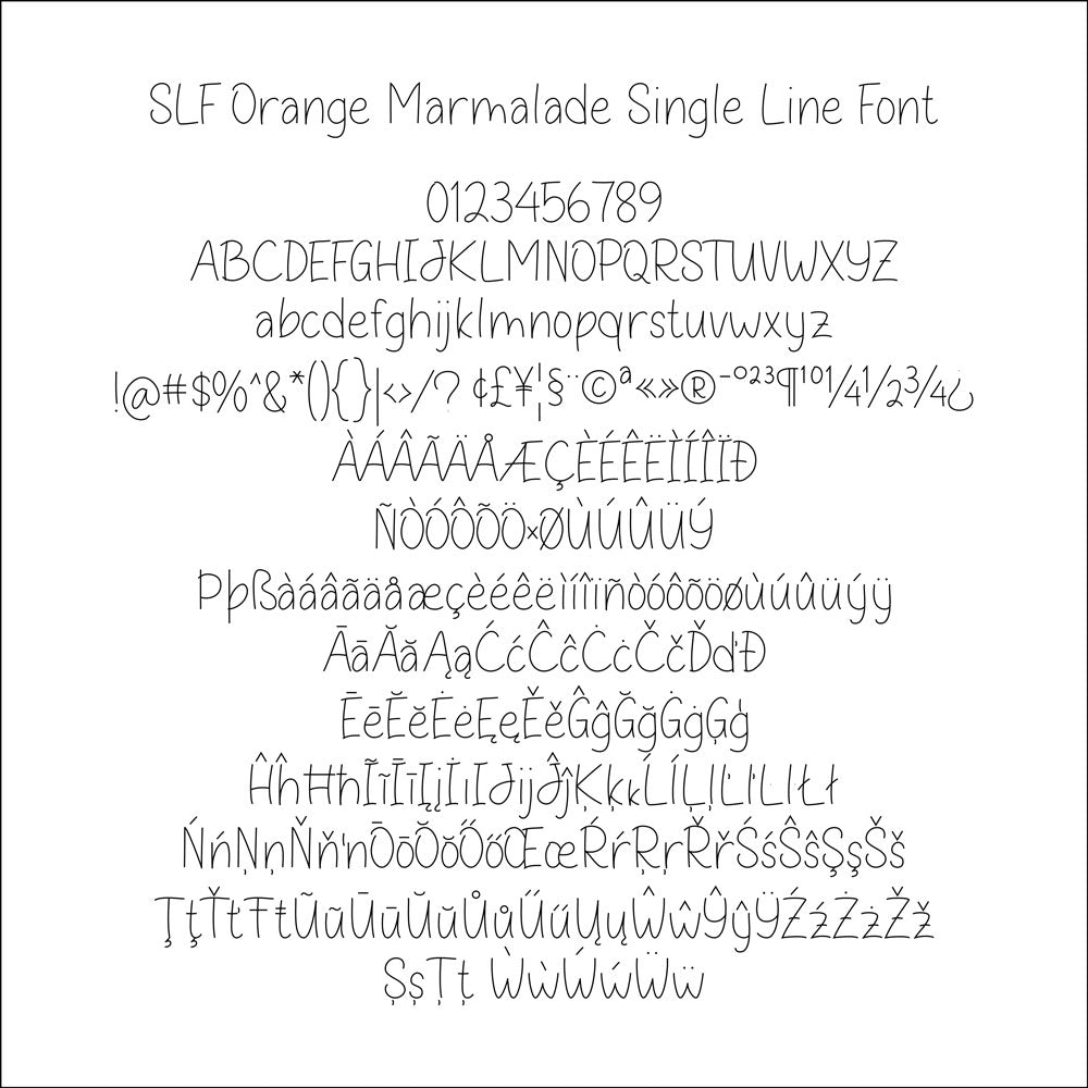 Single Line Font "SLF Orange Marmalade" – Single Line Fonts