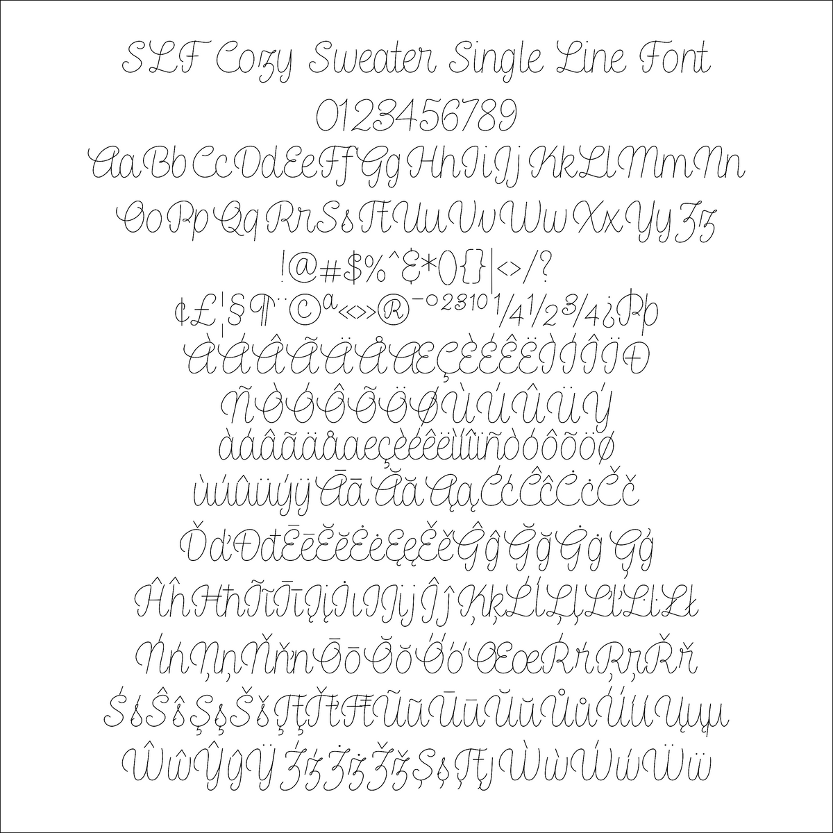 Single Line Font "SLF Cozy Sweater" – Single Line Fonts