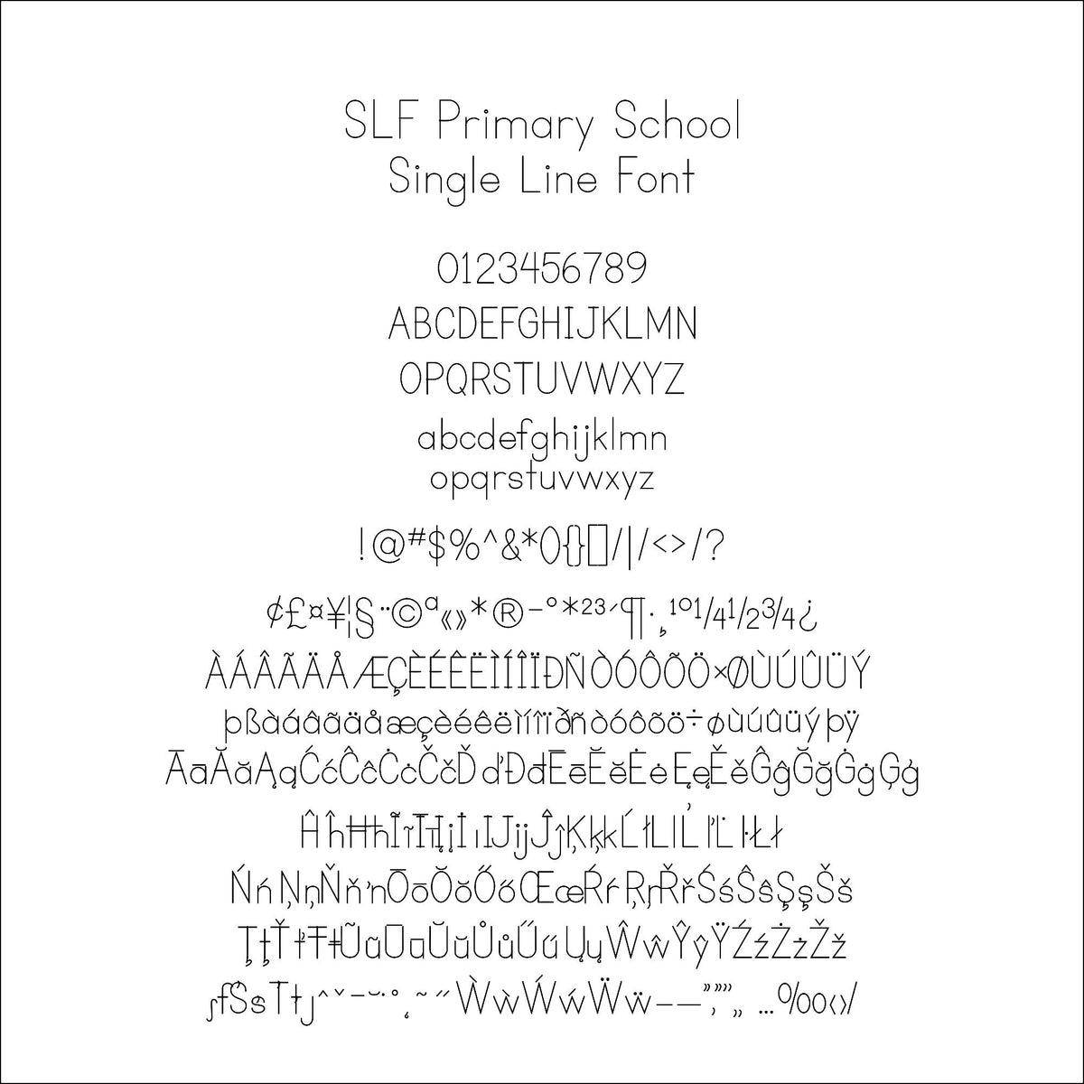 Single Line Font "SLF Primary School" – Single Line Fonts