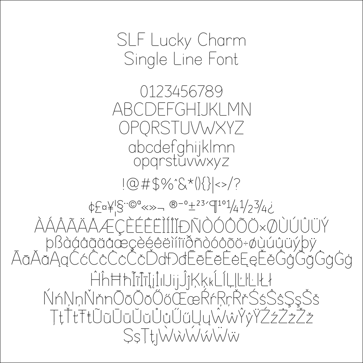 Single Line Font "SLF Lucky Charm" – Single Line Fonts