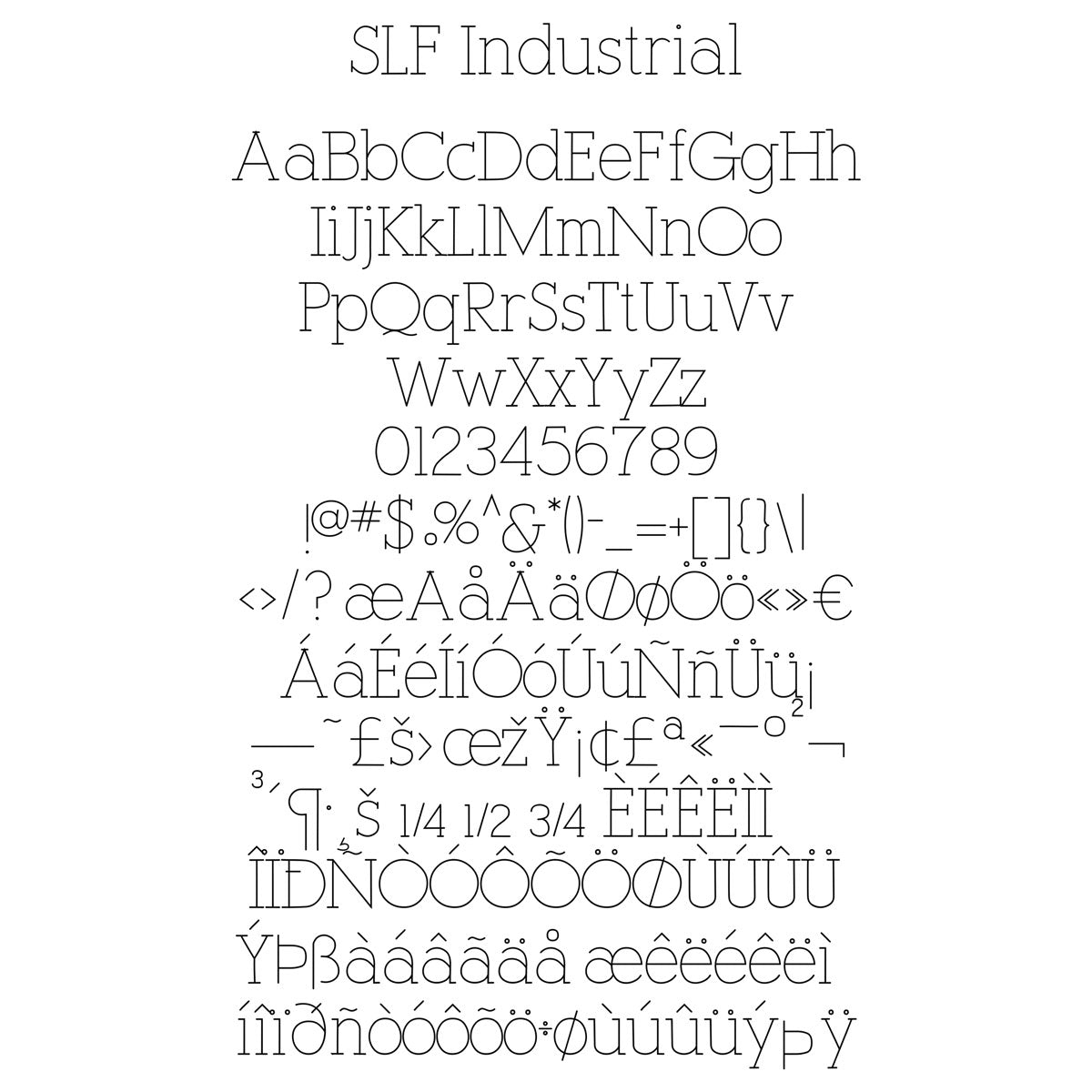 Single Line Font "SLF Industrial" – Single Line Fonts