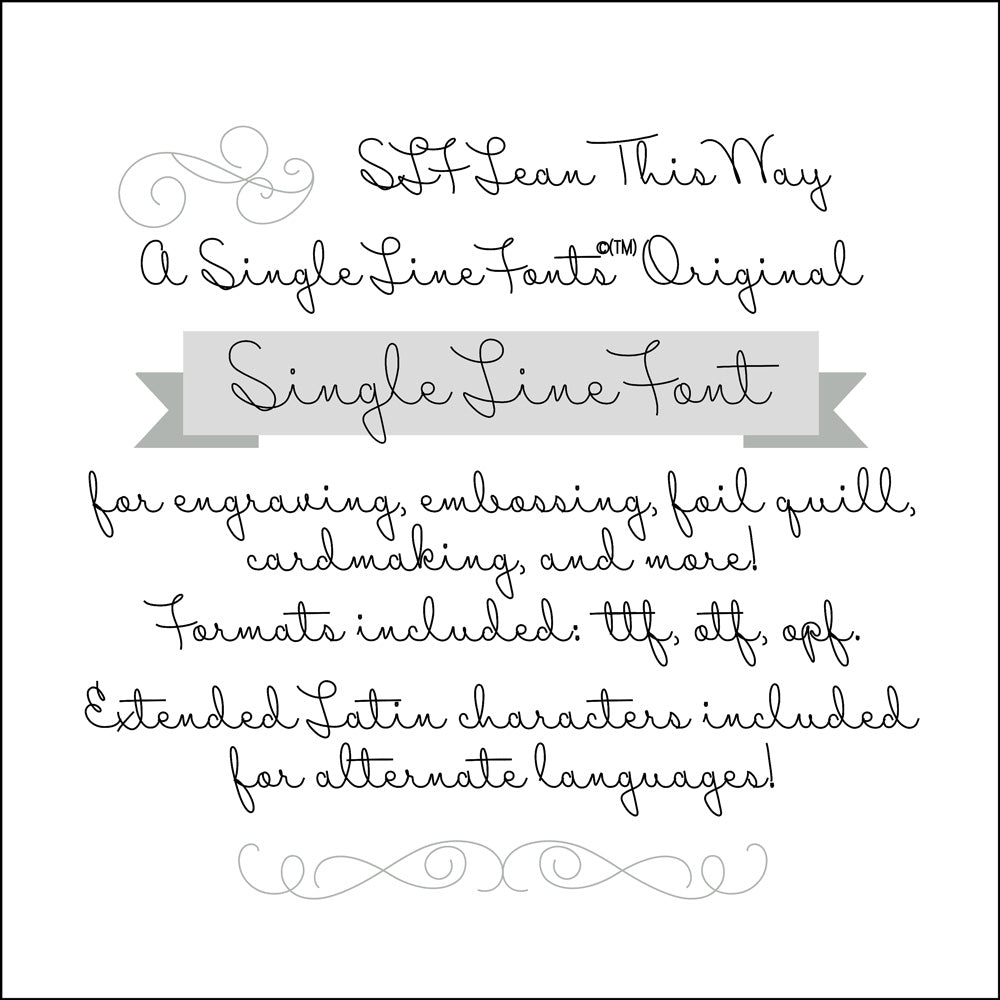 Single Line Font "SLF Lean This Way" – Single Line Fonts