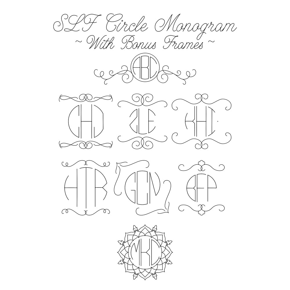 Single Line Font "Circle Monogram" with Bonus Frames – Single Line Fonts