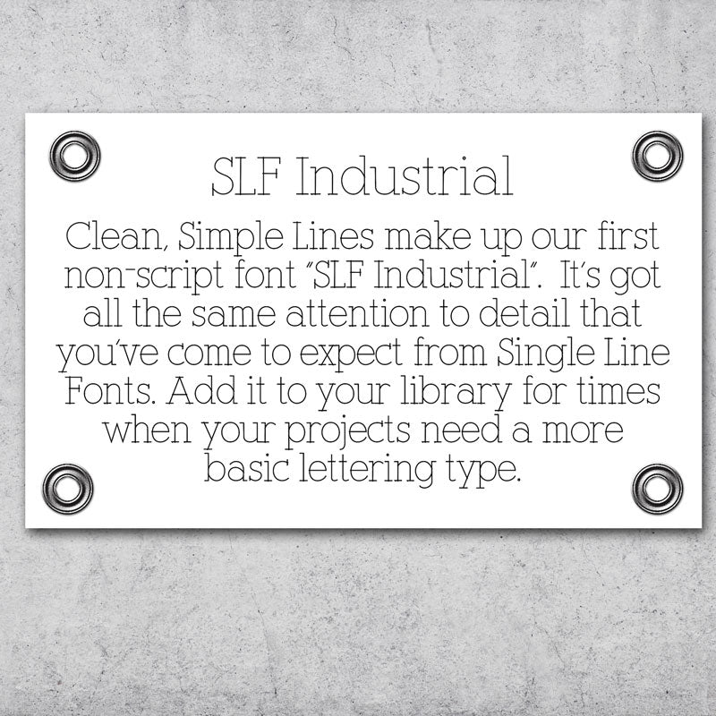 Single Line Font "SLF Industrial" – Single Line Fonts