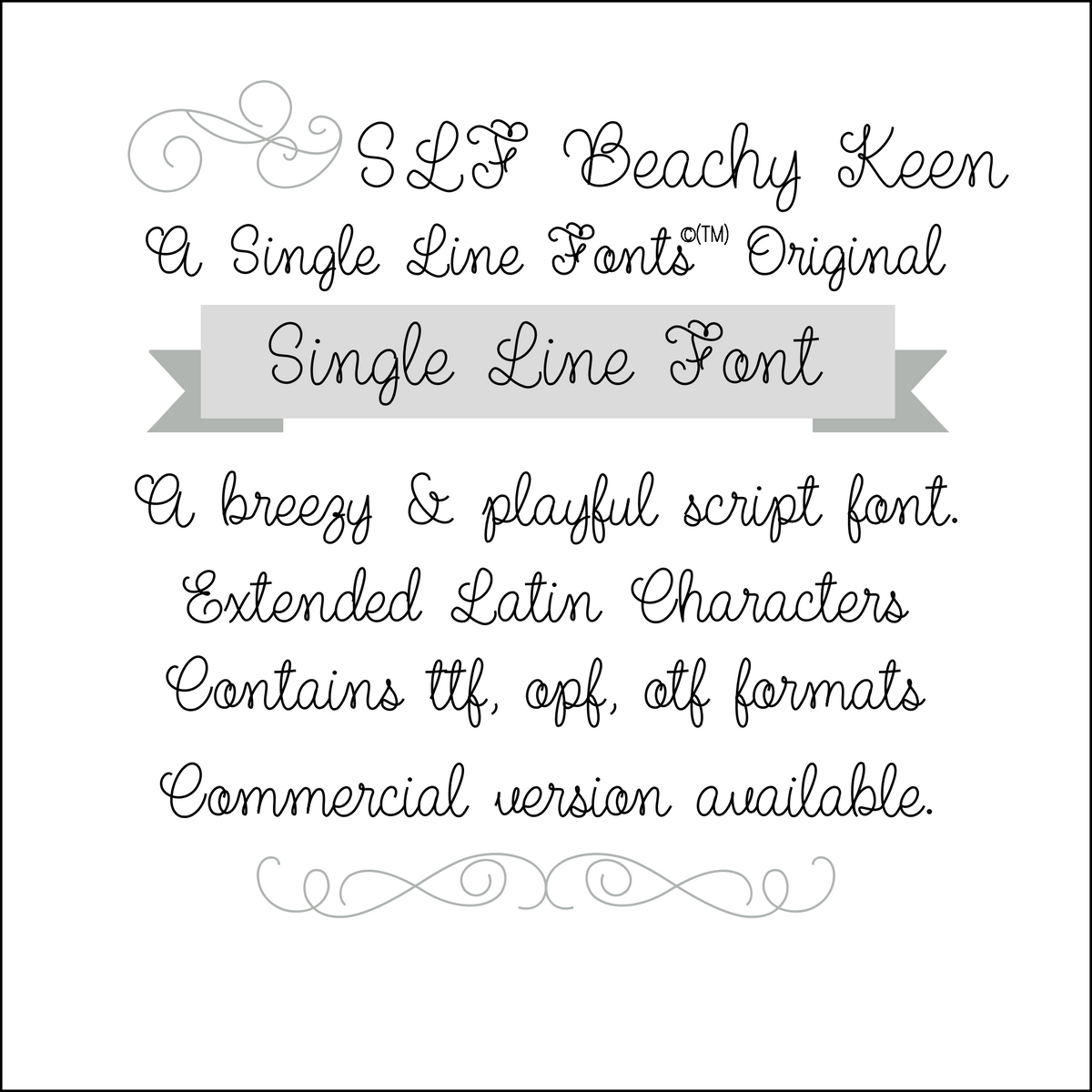 Single Line Font "SLF Beachy Keen" – Single Line Fonts