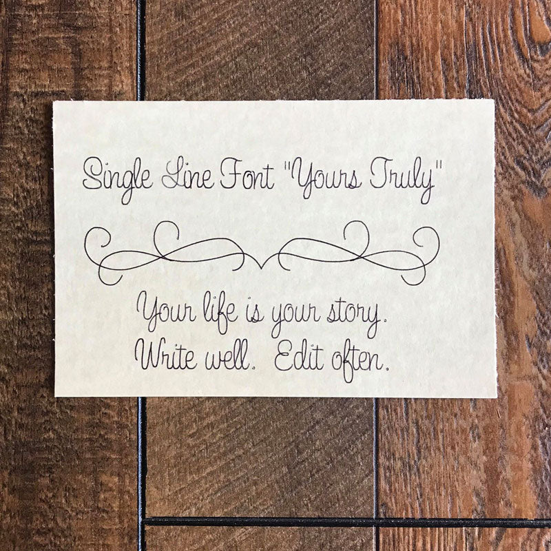 Single Line Font "Yours Truly" - TTF and OPF Versions – Single Line Fonts